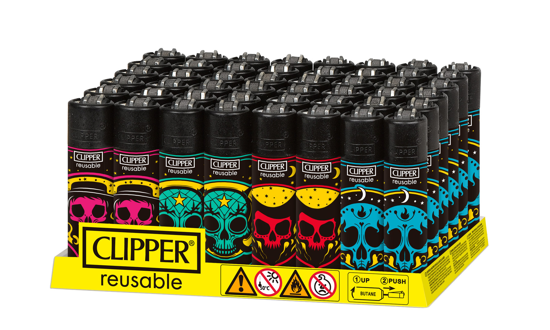 Wholesale Clipper Classic Large Lighters Black Magic Skulls - TPB ...