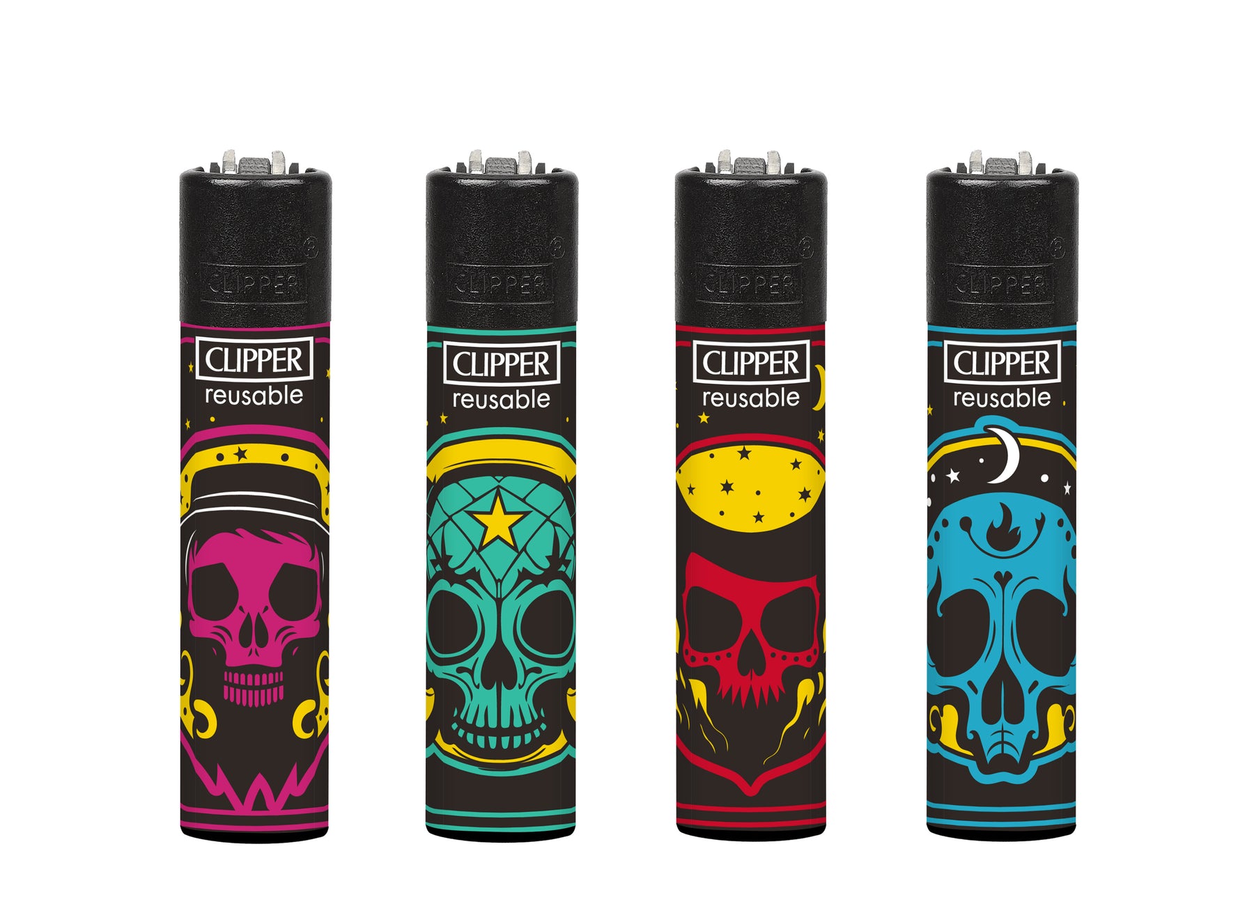Wholesale Clipper Classic Large Lighters Black Magic Skulls - TPB ...