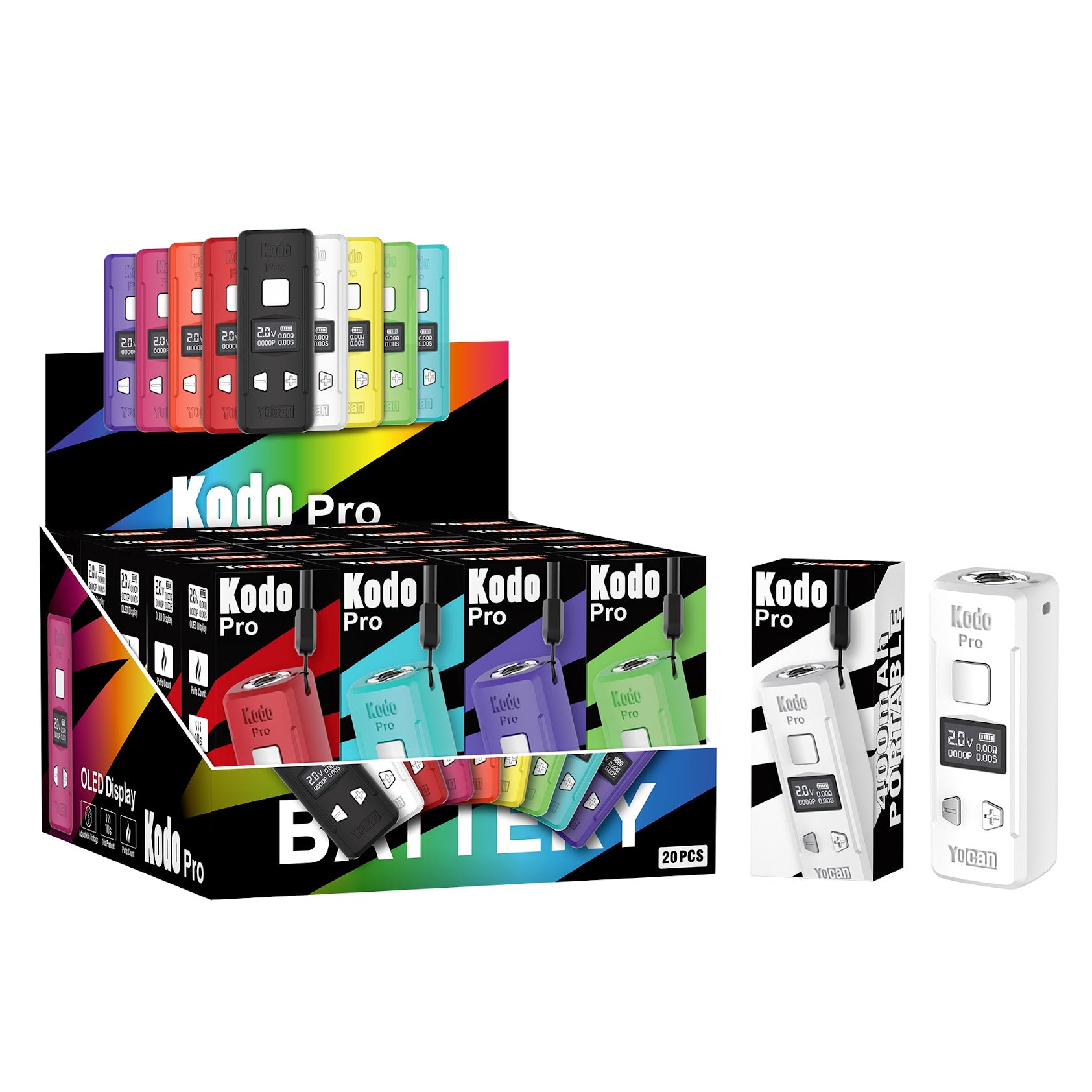 Wholesale Yocan Kodo Pro Digital 510 Battery (Mixed Carton of 20) - TPB ...