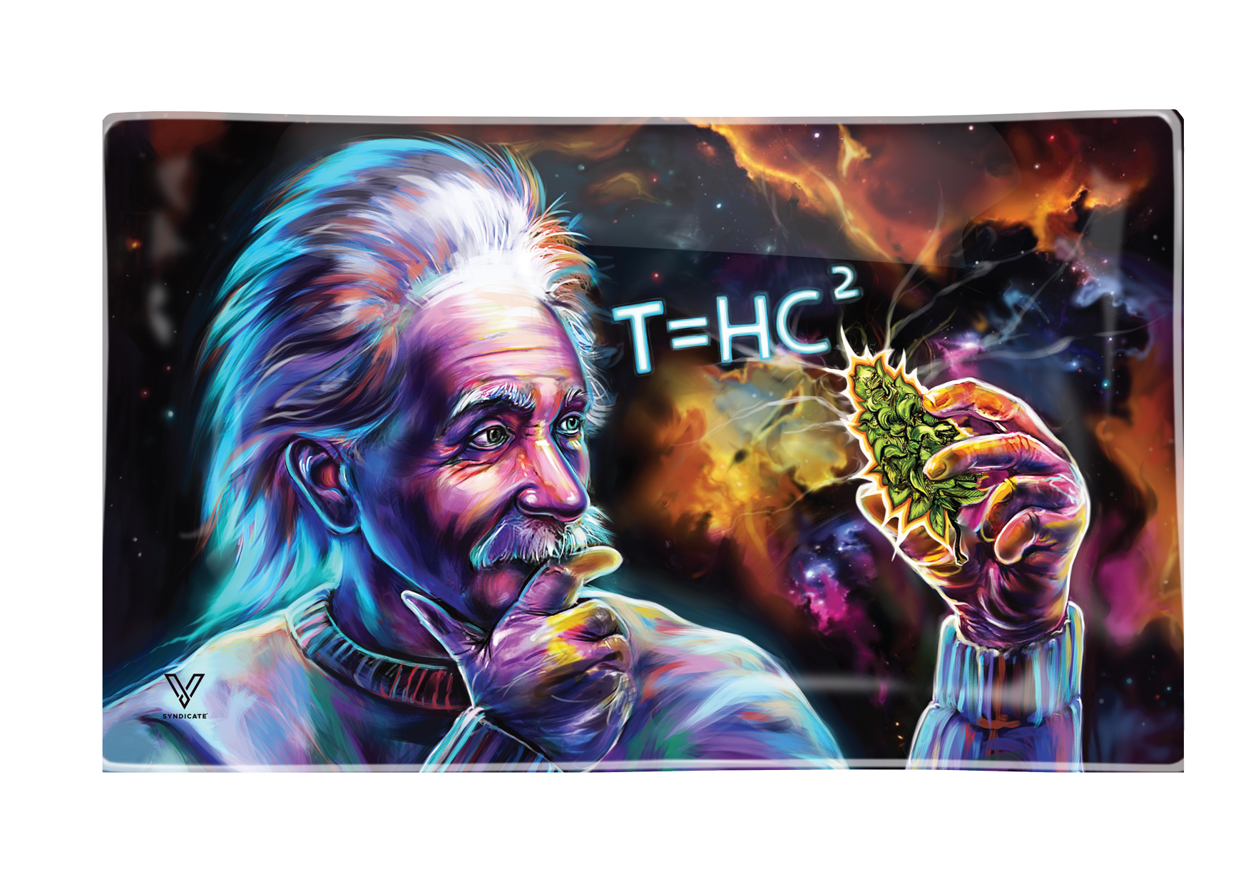Wholesale V SYNDICATE Glass Rolling Tray - Medium - THC2 Einstein Black ...
